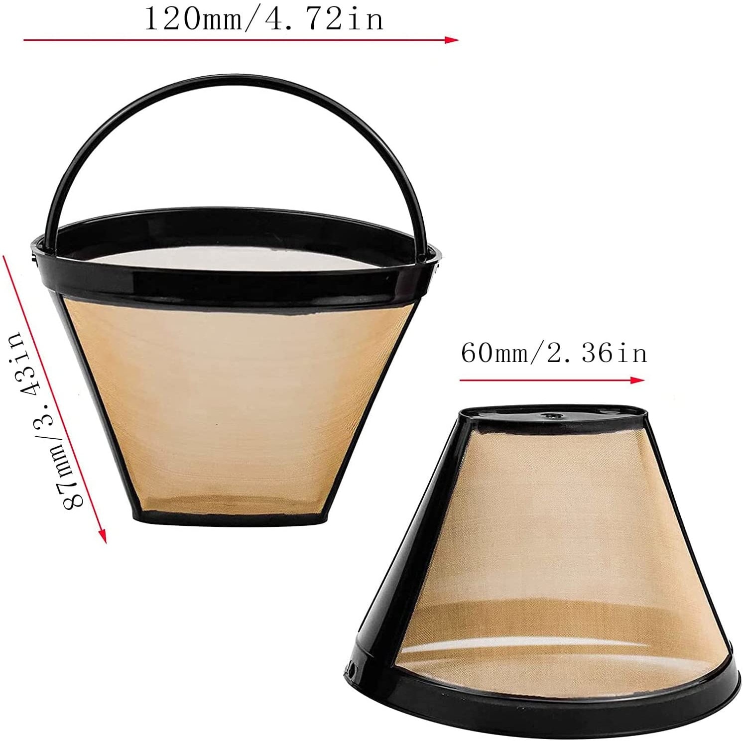 Set 2 filtre cafea, ComResi®, Inox, Negru - eMAG.ro