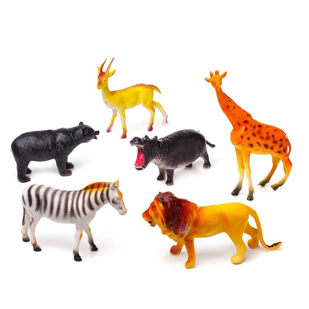 Set 6 figurine pentru copii, animale salbatice, 12-14 cm - eMAG.ro