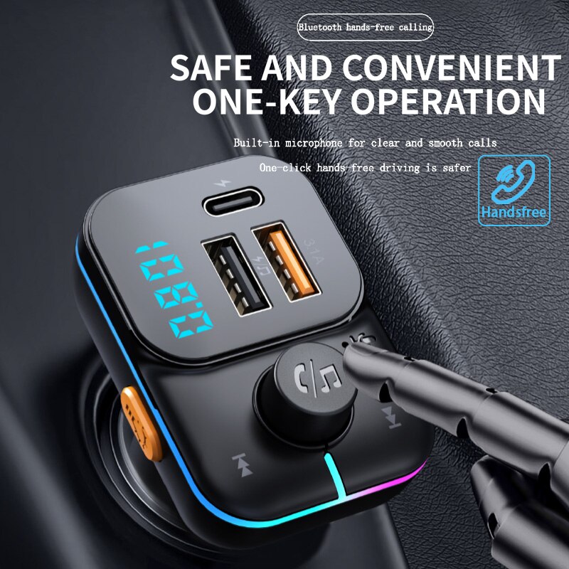 FM модулатор, Bluetooth, двойно USB, черен - eMAG.bg