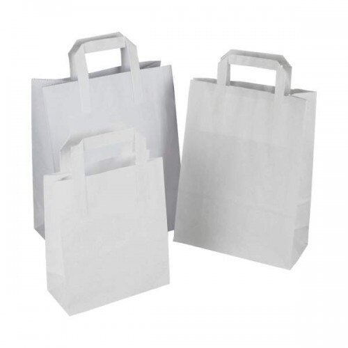 Punga alba cadou, bax 400 buc, cu maner exterior, 18x8x25 - eMAG.ro