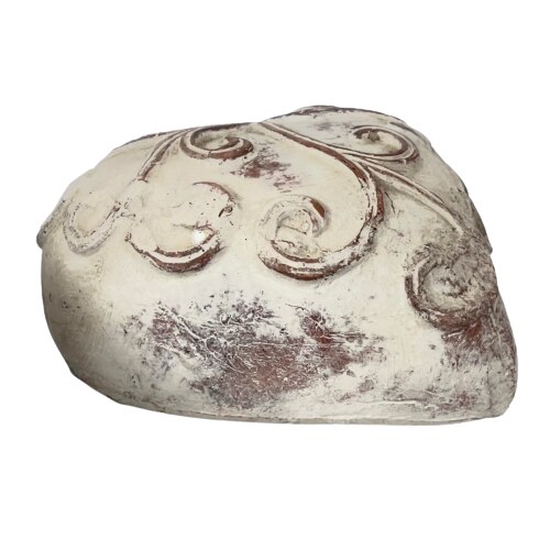 Set 2 obiecte decorative, Inima, Dantelata in relief, Lut antichizat ...