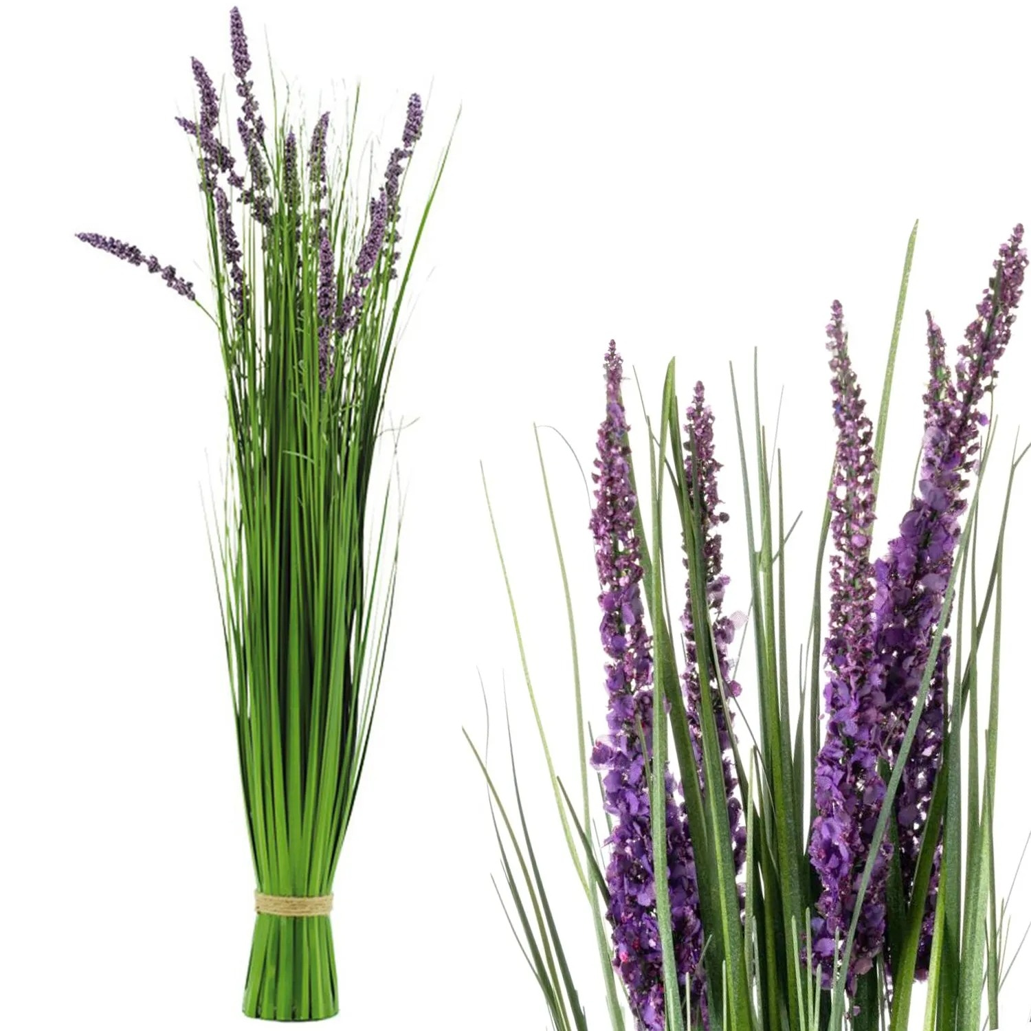 Iarba artificiala Lavanda Inflorita, 5 Flori, 70 cm, Verde Mov - eMAG.ro