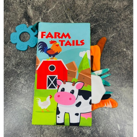 Carte senzoriala fosnitoare pentru bebelusi, cu animalute colorate si ...