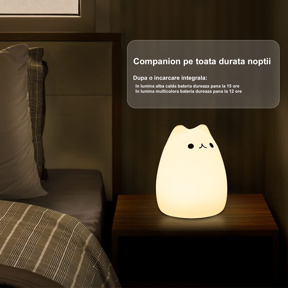 Lampa de veghe pentru copii cu telecomanda, LED, senzor tactil touch ...