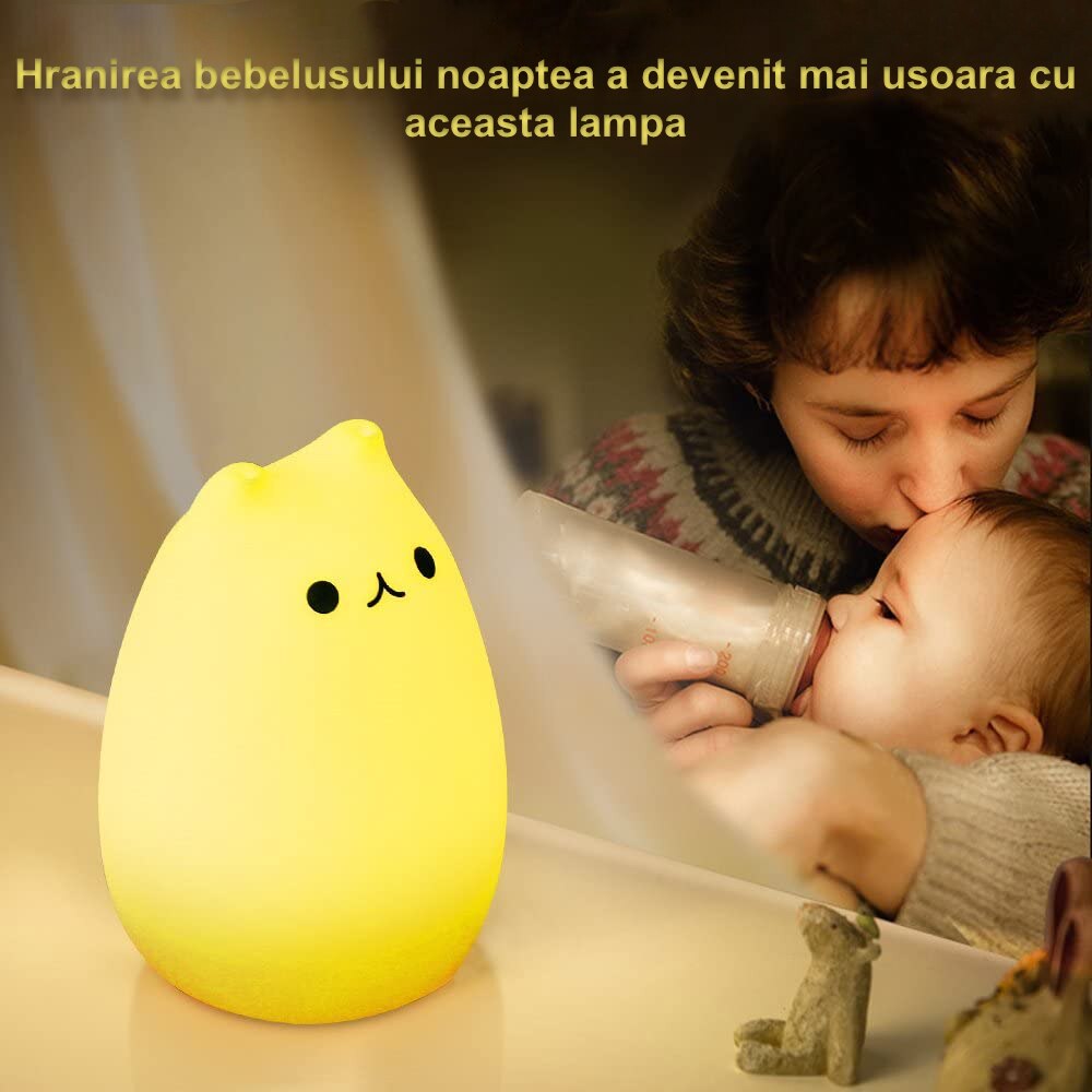Lampa de veghe pentru copii cu telecomanda, LED, senzor tactil touch ...