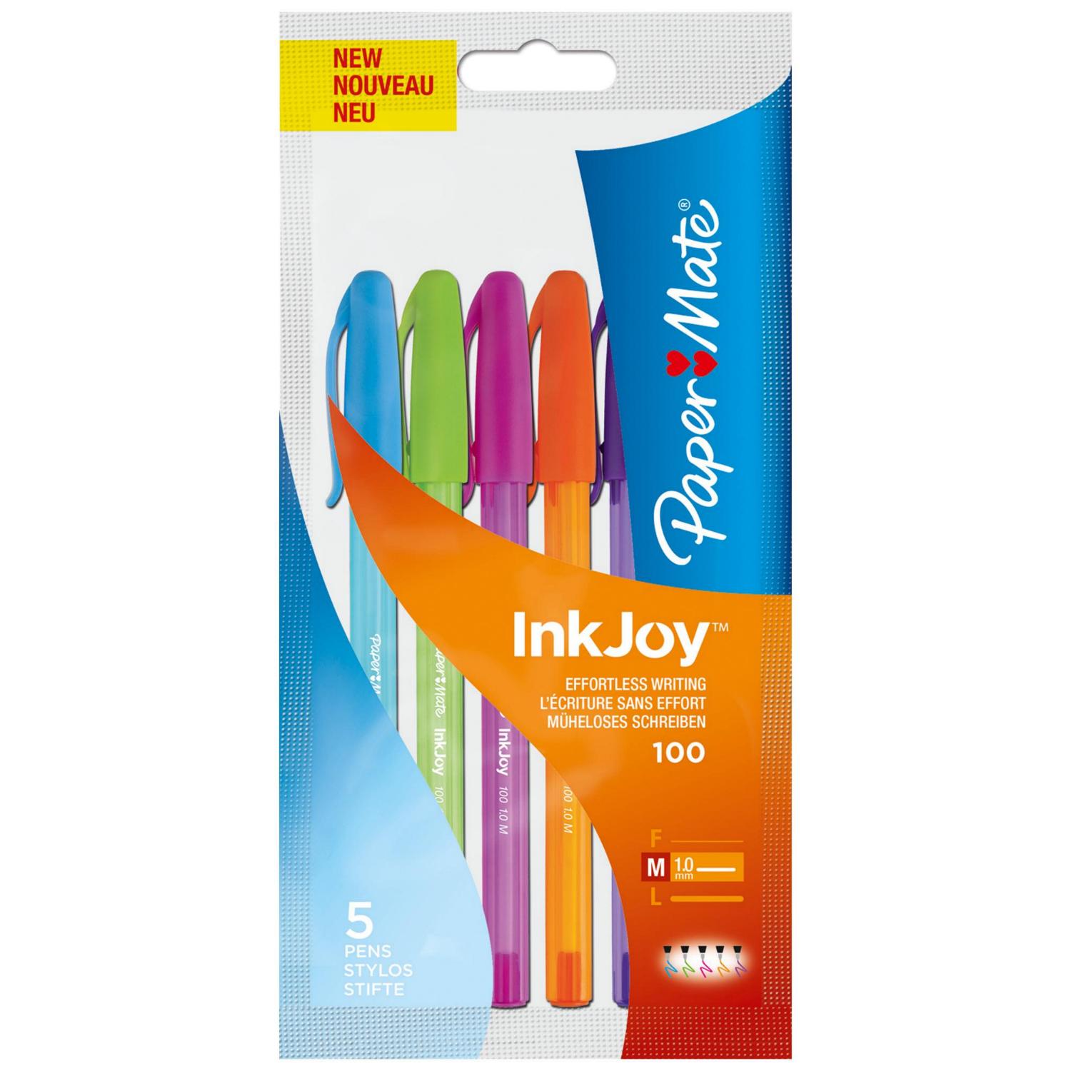 Set 5 pixuri InkJoy 100, Paper Mate, culori Fancy - eMAG.ro