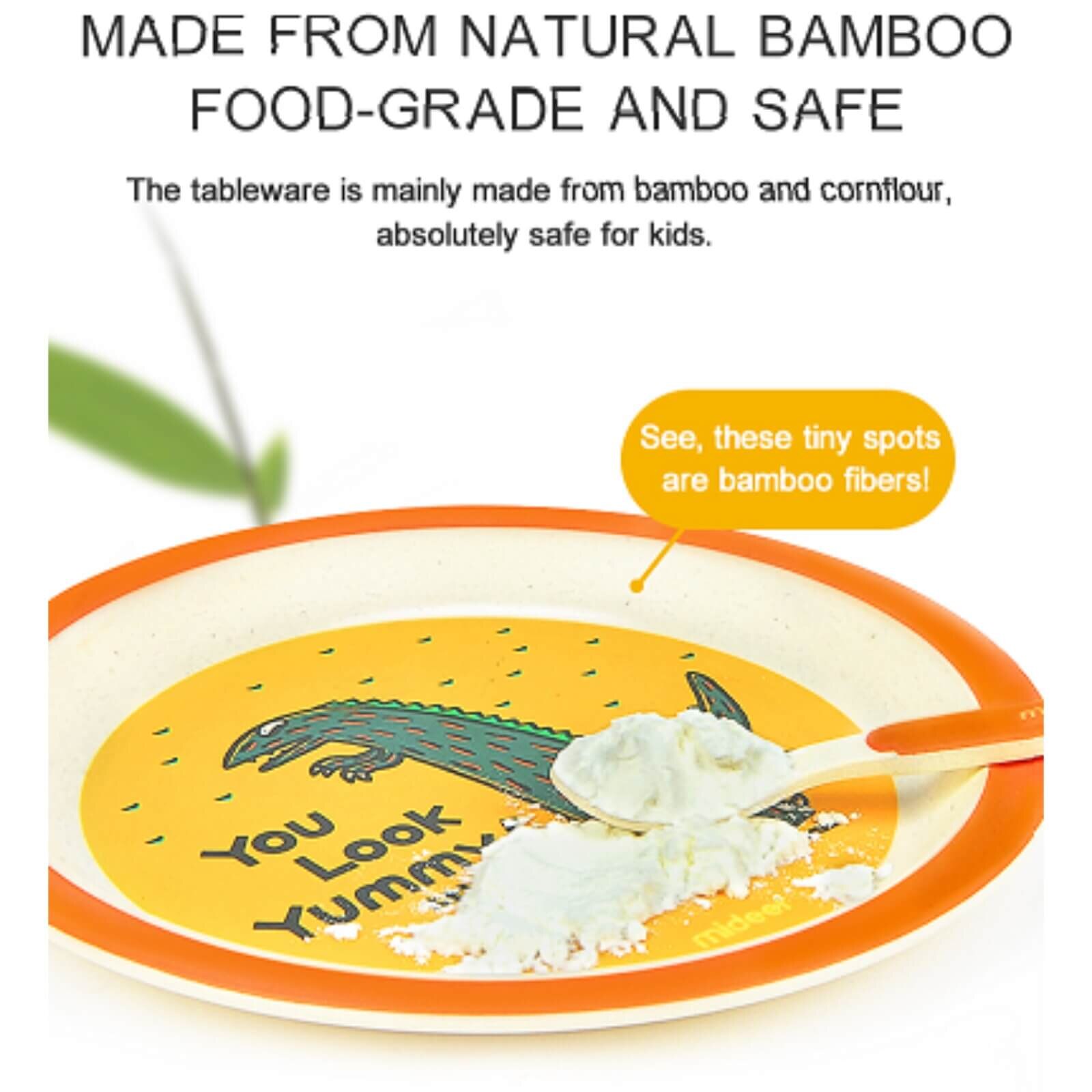 Bambusz evőeszköz, baba és gyerek reggeliző készlet, You Look Yummy, 5 ...