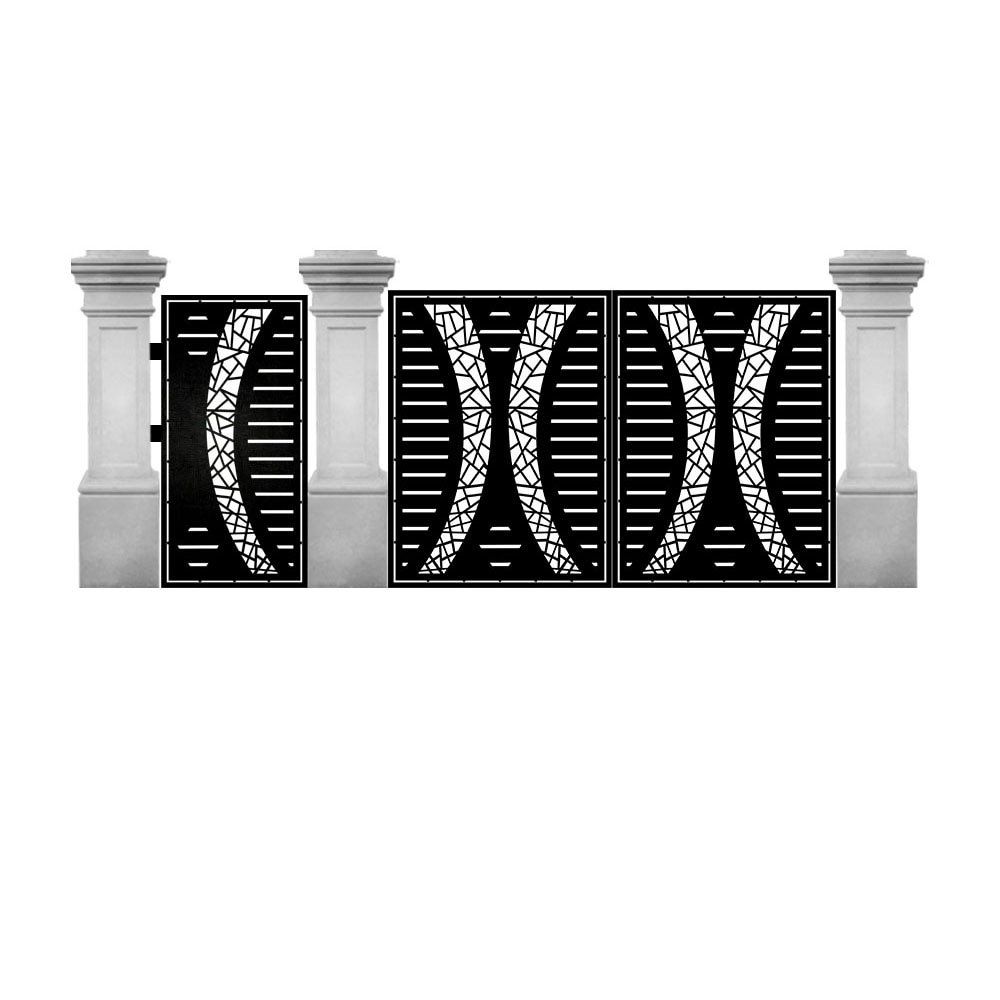 Set poarta pietonala si poarta auto 02, negru, 4000x2000mm - eMAG.ro