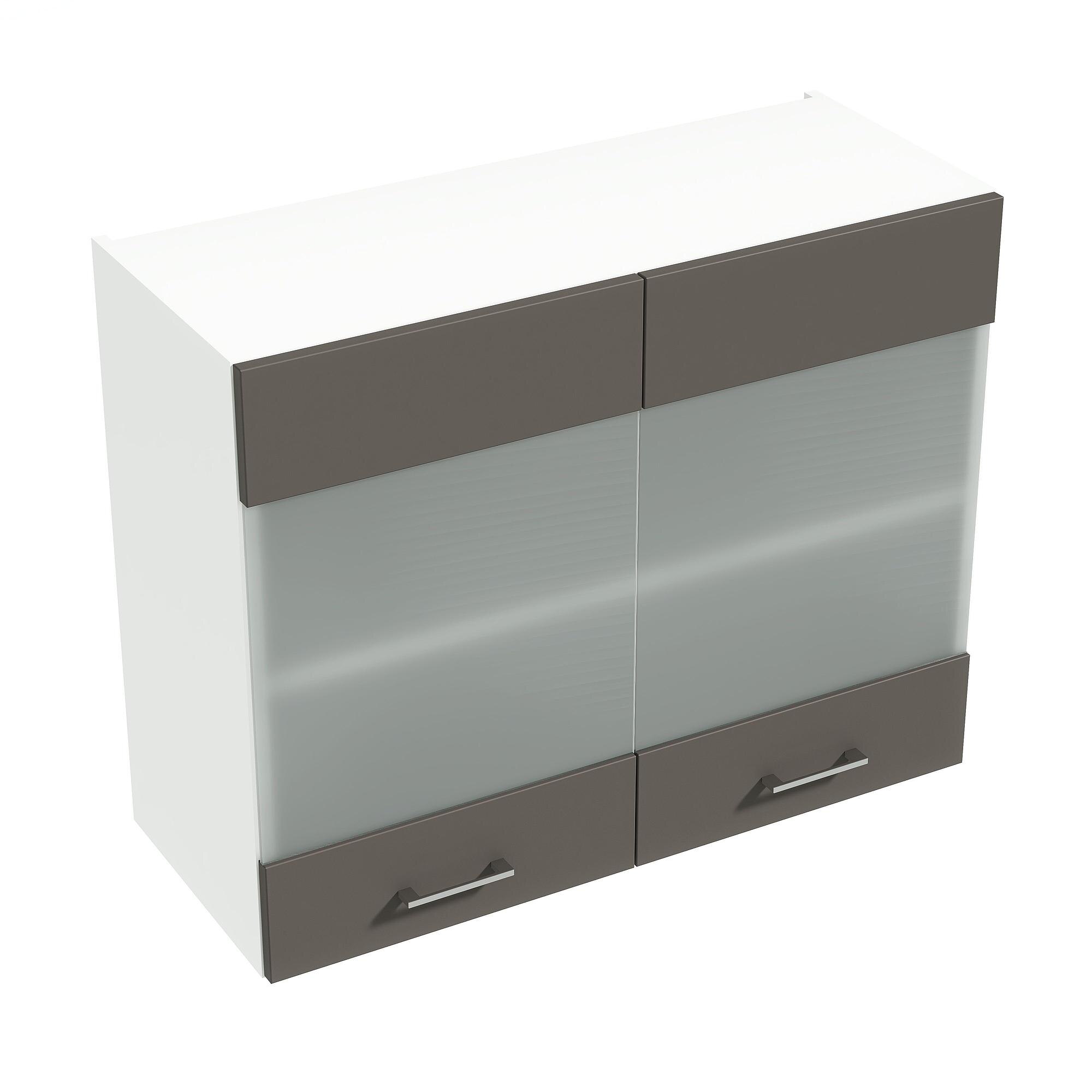 Corp suspendat 2 usi de sticla CHARM 90X72X37, Fronturi PAL Gri cobalt ...