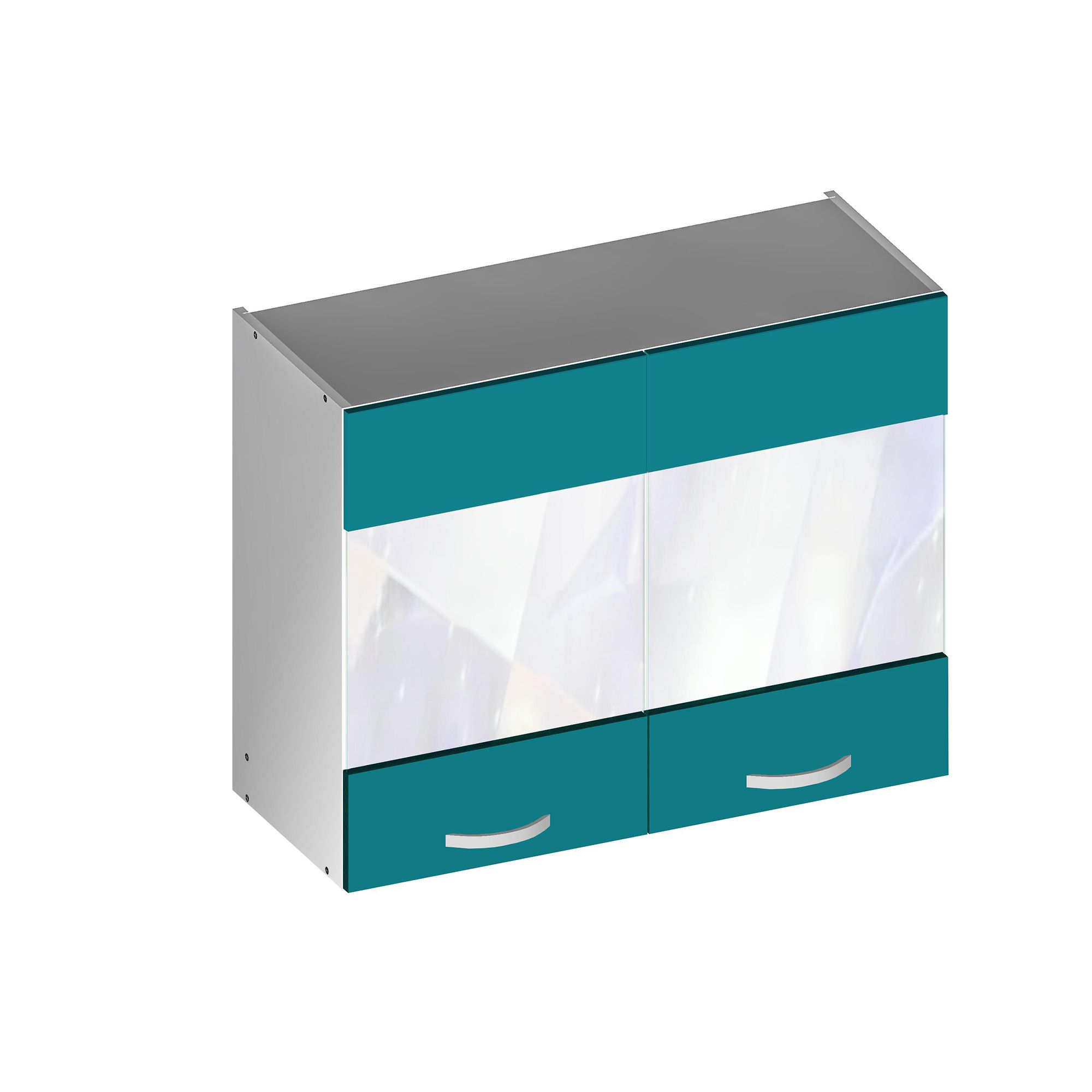 Corp suspendat 2 usi de sticla CHARM 90X72X37, Fronturi MDF Lucios ...