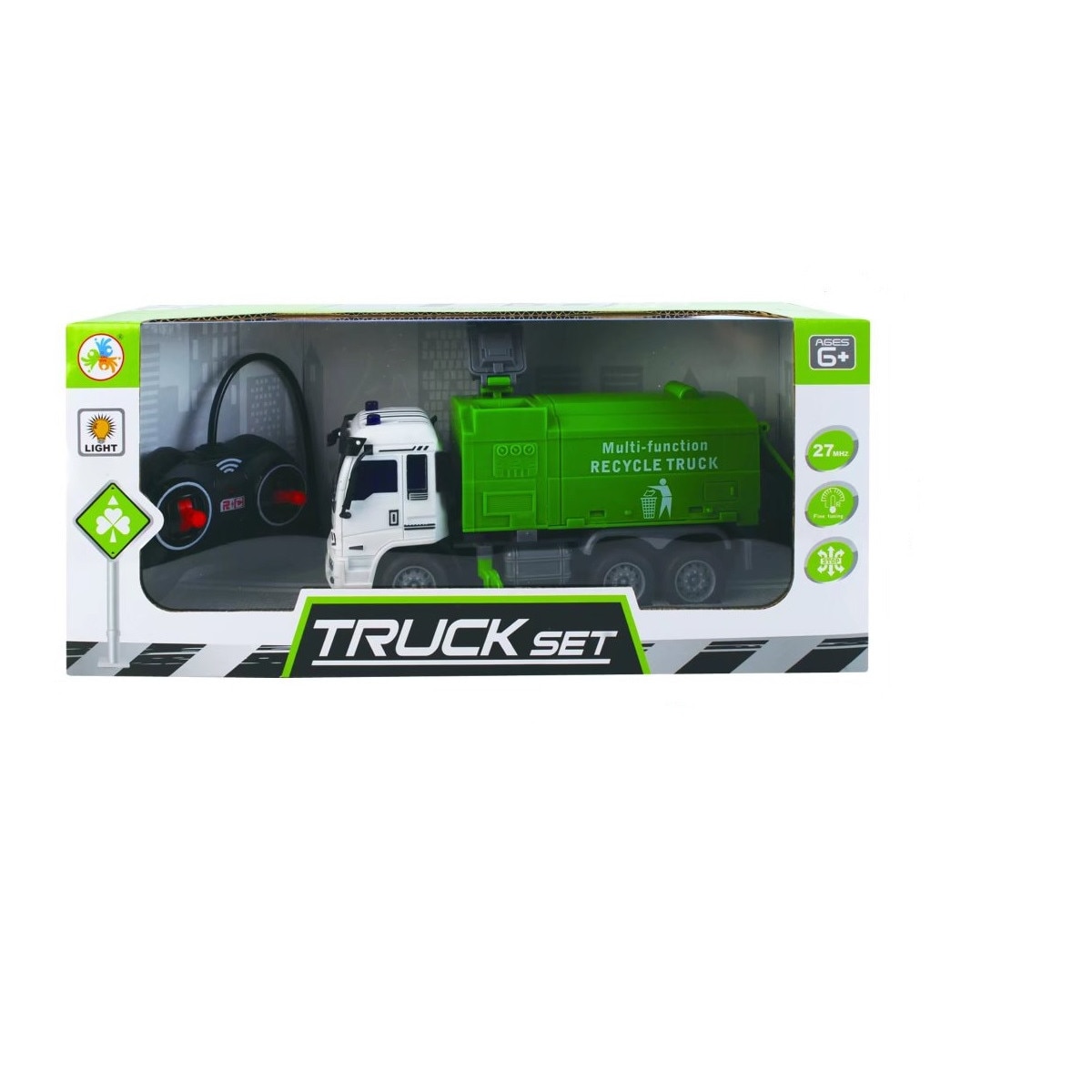 Camion de gunoi cu telecomanda, verde, 23 cm - eMAG.ro