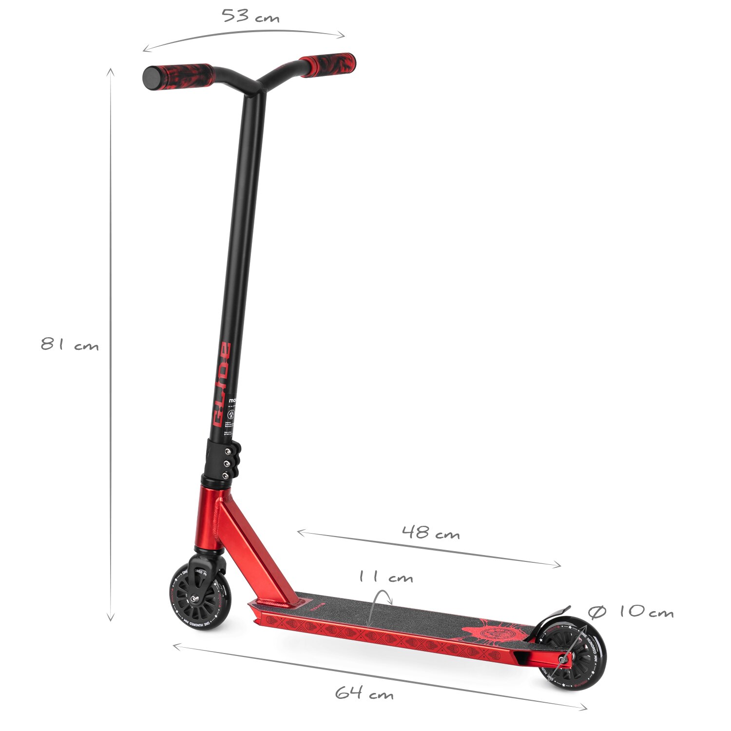 Trotineta Freestyle Stunt, Movino Glide, Rosu, ABEC-9 - eMAG.ro
