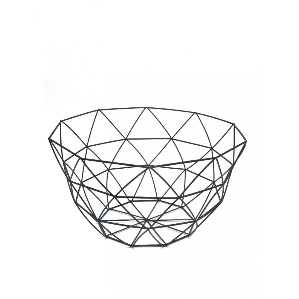 Cos Fructe, Model Triunghiuri, Metal, Negru, 26x26x15 Cm - eMAG.ro