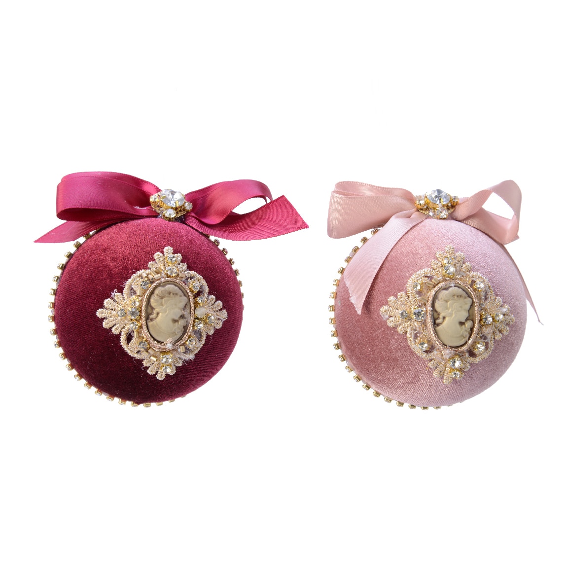 Glob Craciun asortate, cu catifea si camee funda, H10cm - eMAG.ro