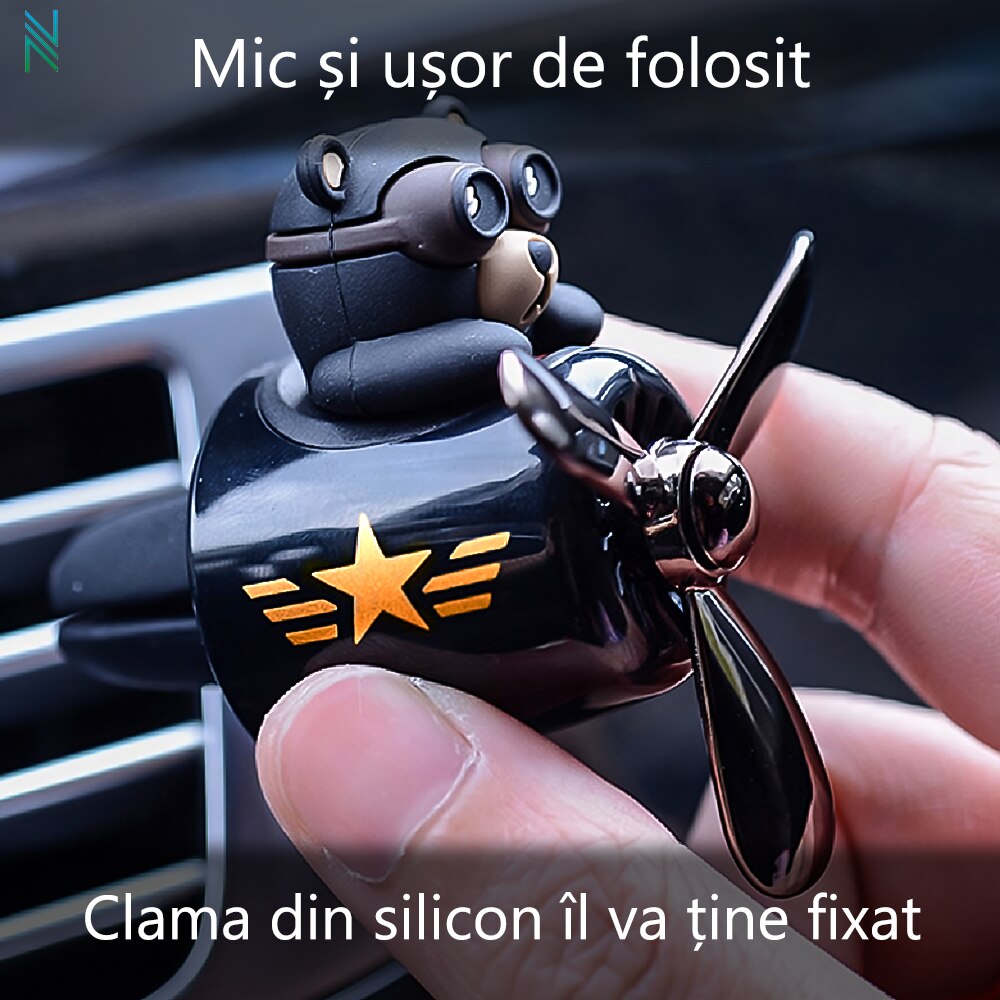 Difuzor auto aromaterapie Nimox® Car Pilot Bear, Kit Odorizant, 2 arome ...