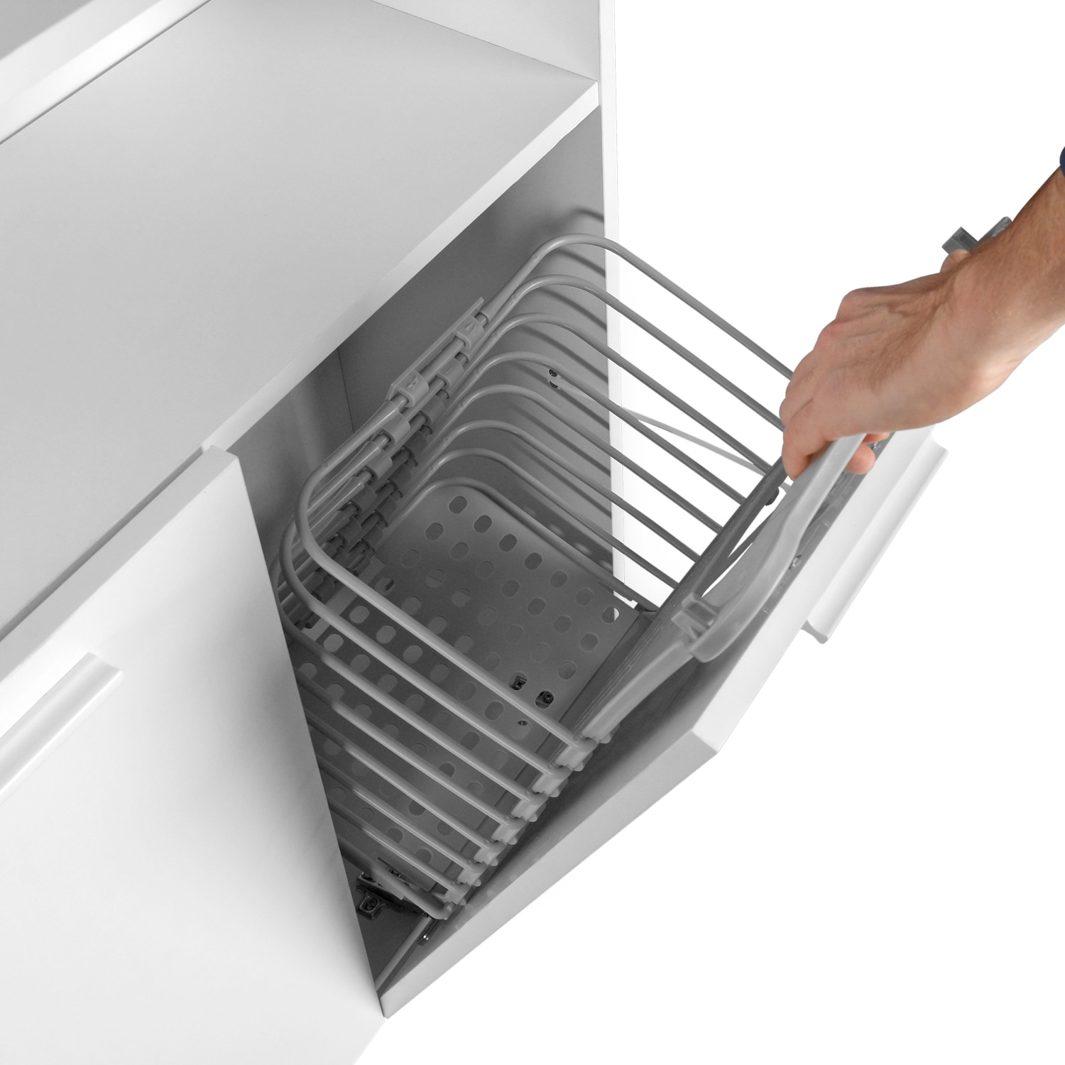 Dulap Baie cu doua Usi si doua Cosuri de Rufe Goodmob, Naxos, Alb ...