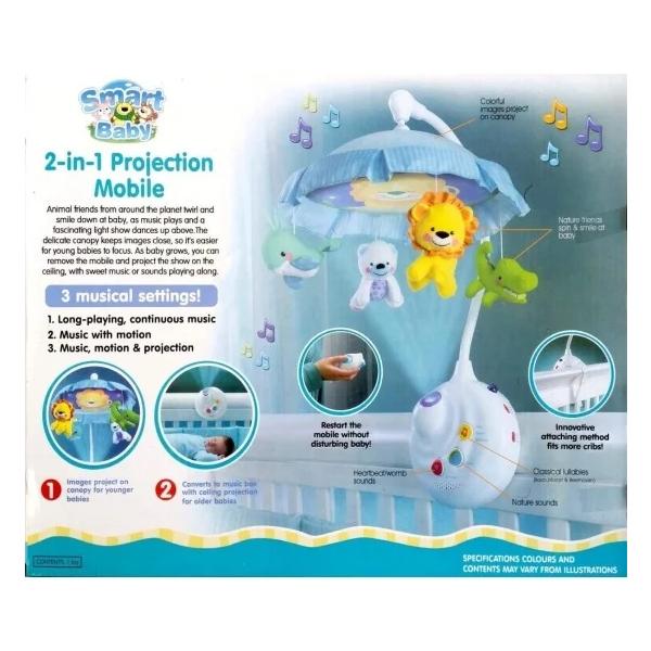 Музикална въртележка Bebeking, Smart Baby Animals, Дистанционно ...