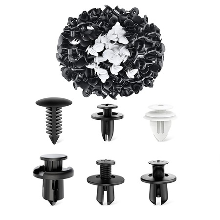 Set 100 cleme retinere auto, McFourts, Marimi difertie, Alb/Negru - eMAG.ro