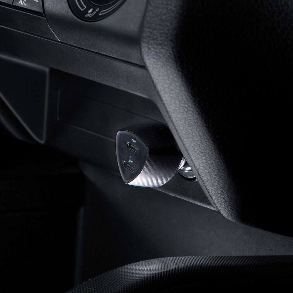 Incarcator Auto Universal 40W, 2 x USB Type C PD20W CC50-2C Carbon ...