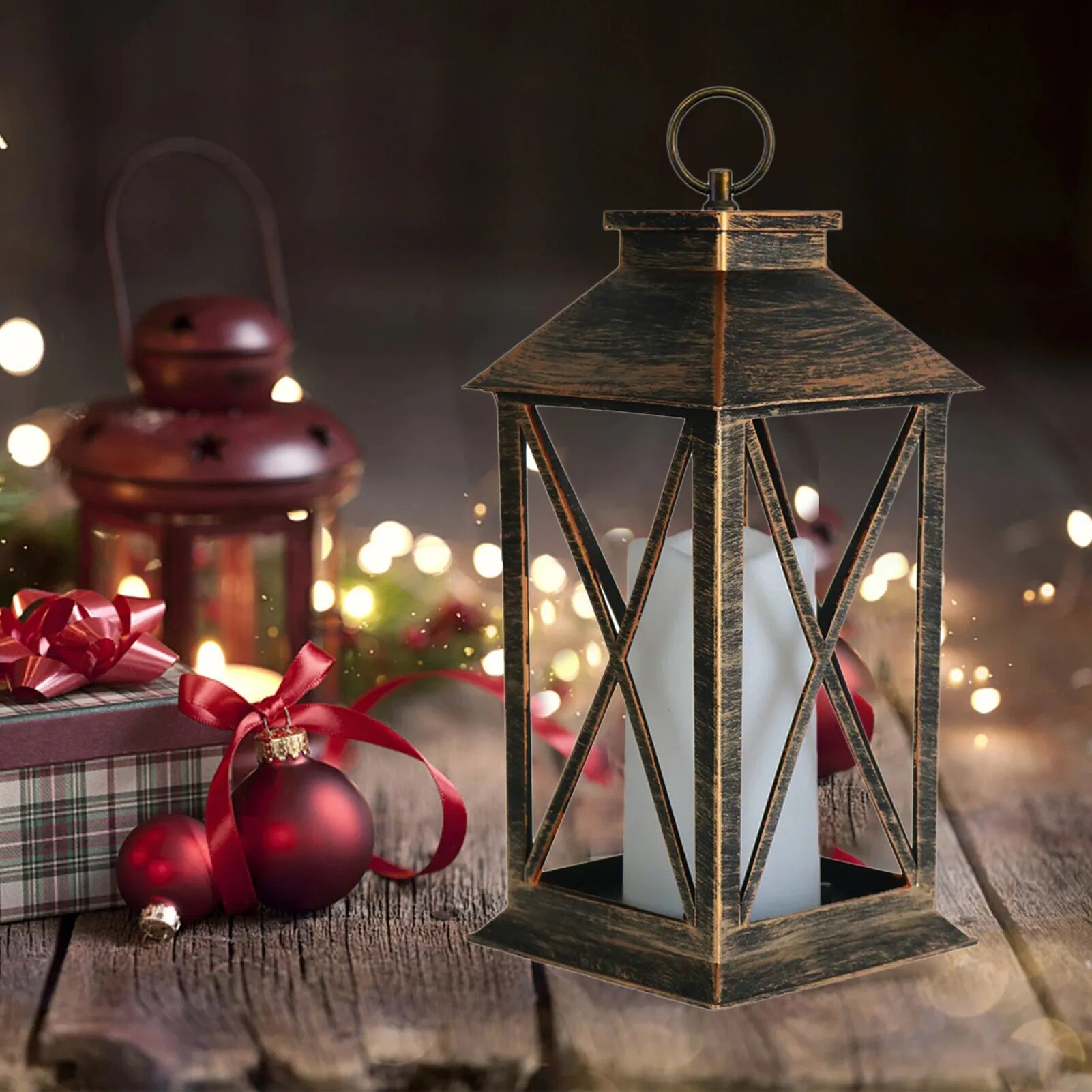 Felinar cu Led 135x270 mm, Auriu Antic, Pvc - eMAG.ro