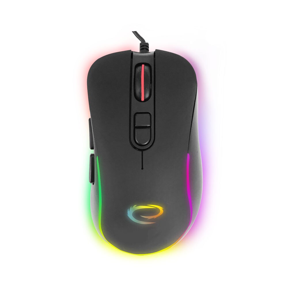 Mouse gaming USB-C, Esperanza Hesperis 94546, cablu 1.25m, 7D, RGB, 800 ...