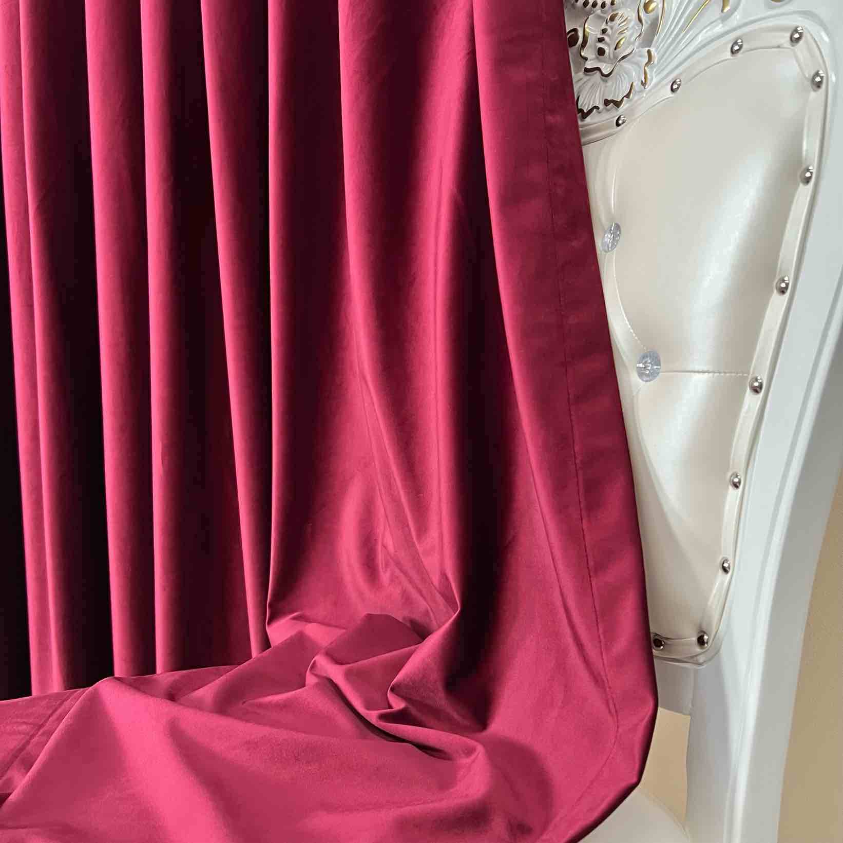 Set doua draperii Catifea, culoare Rosu bordo 2x150x260 cm, cu rejansa ...