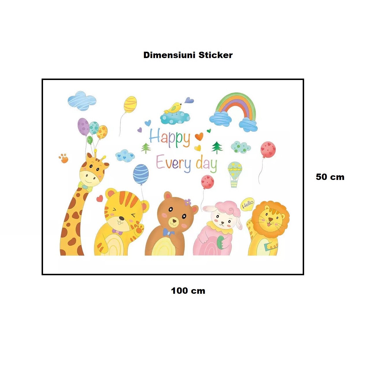 Sticker Decorativ pentru Camera Copiilor, Autocolant cu Animale ...