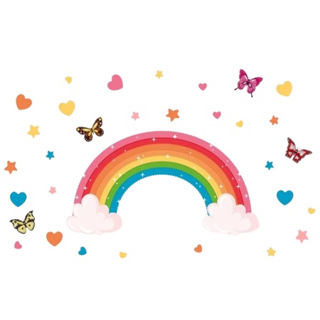 Sticker Autocolant Perete pentru Camera copiilor, Curcubeu, 80 cm x 60 ...