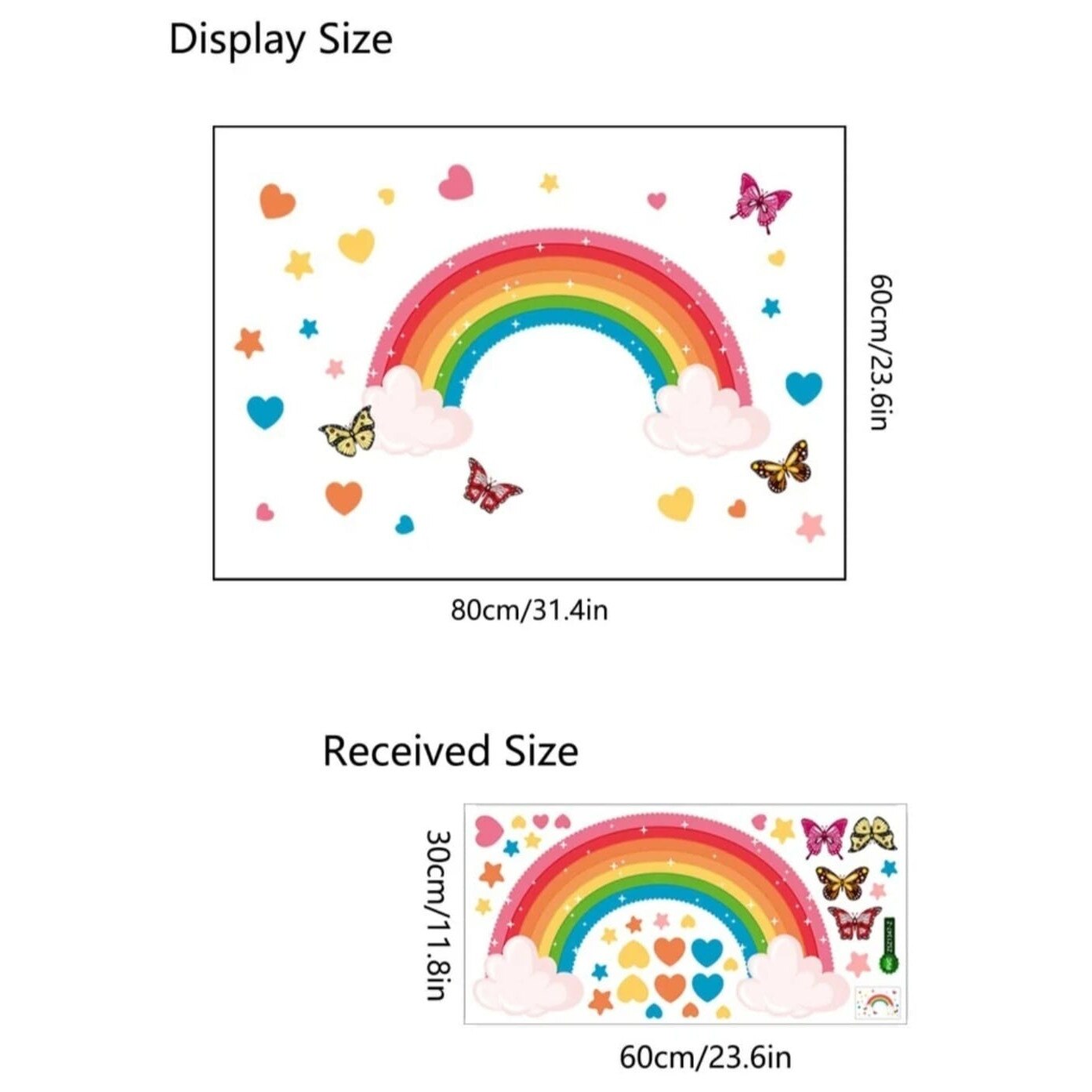 Sticker Autocolant Perete pentru Camera copiilor, Curcubeu, 80 cm x 60 ...