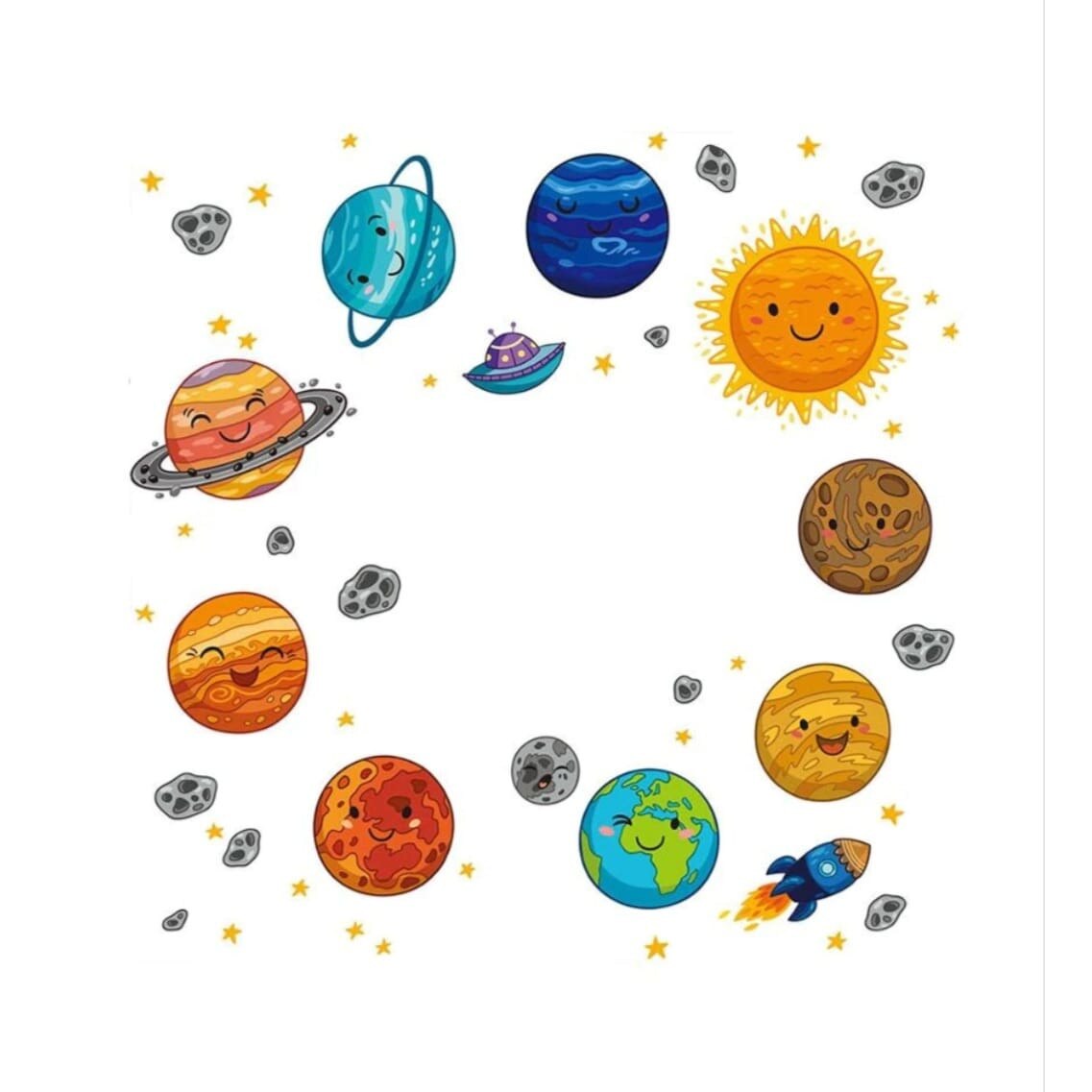 Sticker Decorativ si Educativ cu Calea Lactee, Sistemul Solar si ...