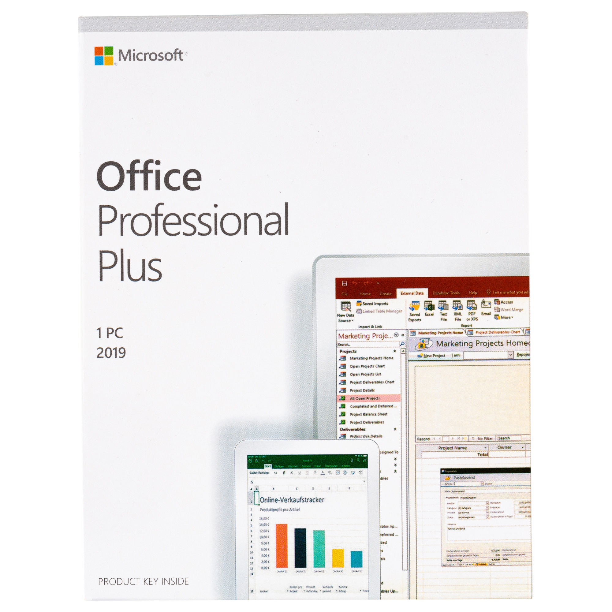 Microsoft Office 2019 Professional Plus, Retail FPP, Windows 32/64 bit ...
