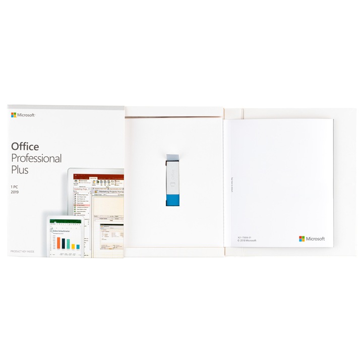 Microsoft Office 2019 Professional Plus, Retail FPP, Windows 32/64 bit ...