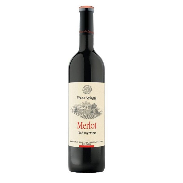 Червено вино Rasin Winery, Мерло, 0.750л - eMAG.bg