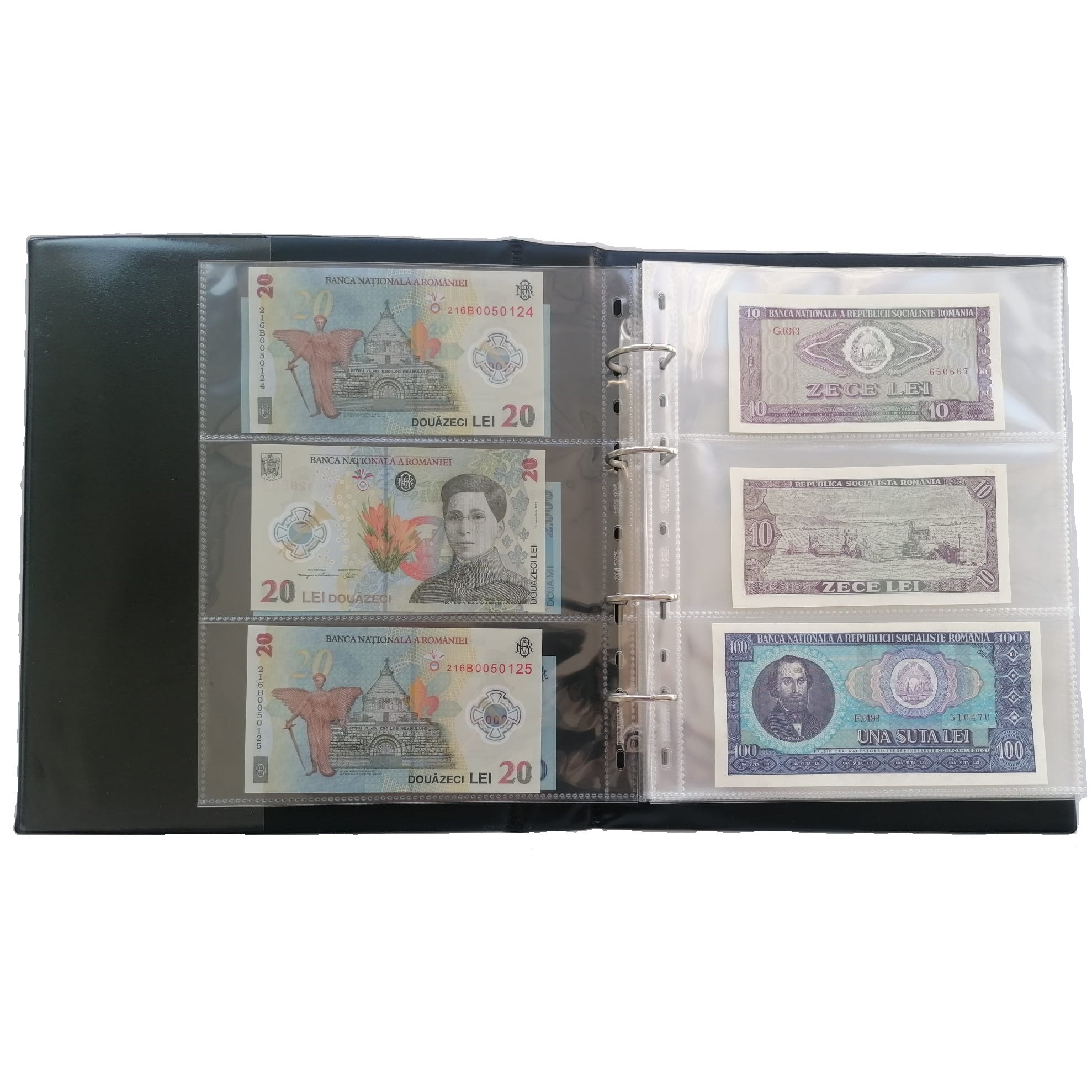 Clasor, Schulz, tip album bancnote, cu 70 buzunare, maro, 23 x 28 cm ...