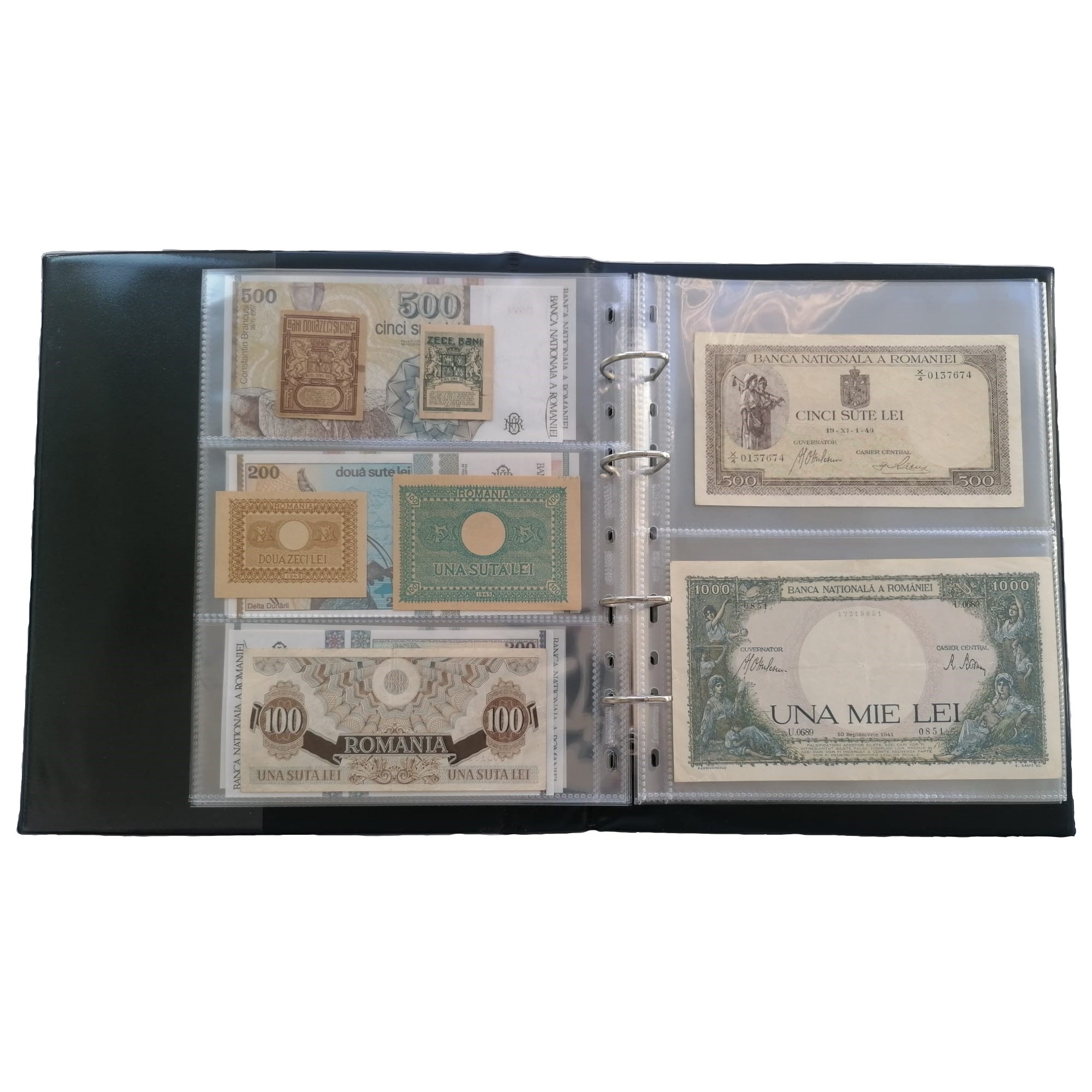 Clasor, Schulz, tip album bancnote, cu 70 buzunare, maro, 23 x 28 cm ...