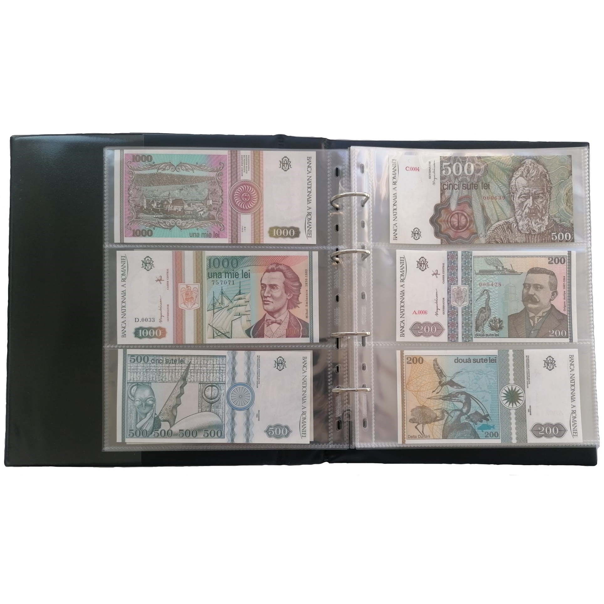Clasor, Schulz, tip album bancnote, cu 70 buzunare, maro, 23 x 28 cm ...