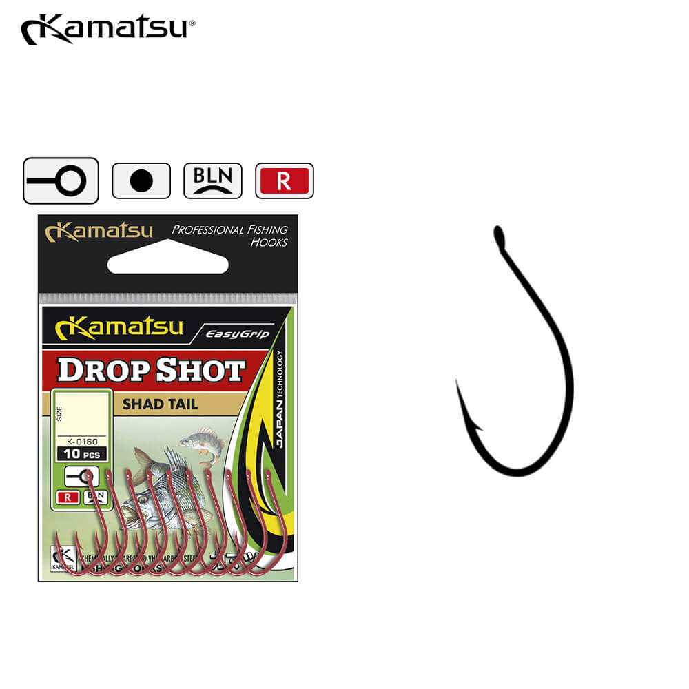 Set 10 buc Kamatsu Carlig Shad Tail Drop Shot K-1060, marimea 1, Black Nickel - eMAG.ro