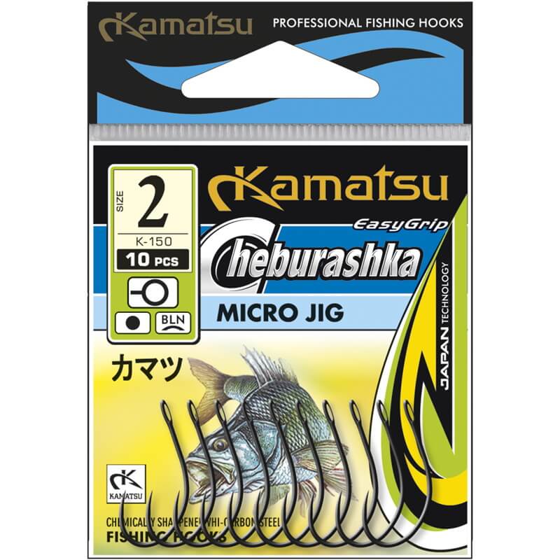 Set 10 buc Kamatsu Carlig Micro Jig Cheburashka K-150, marimea 6, Black ...