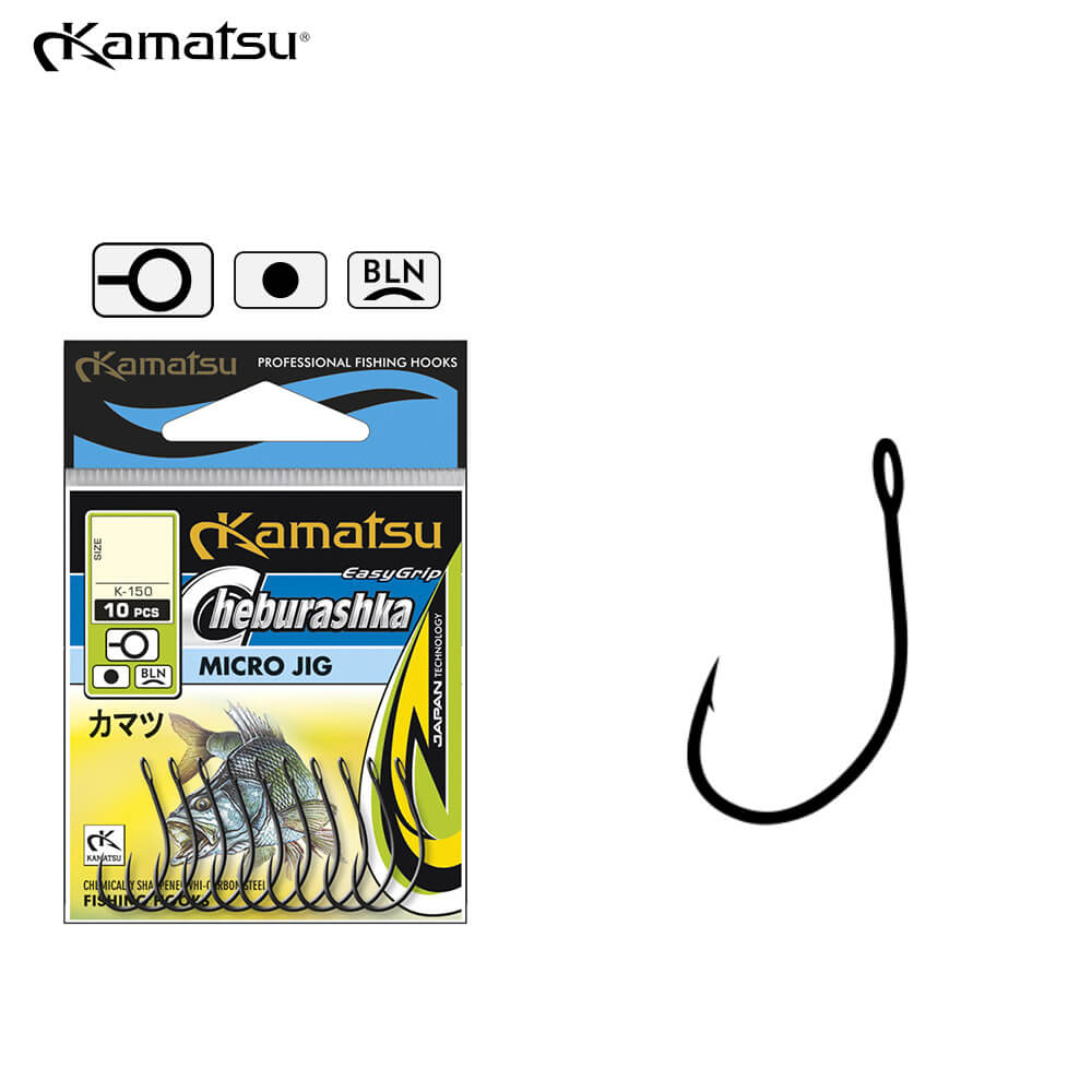 Set 10 buc Kamatsu Carlig Micro Jig Cheburashka K-150, marimea 6, Black ...