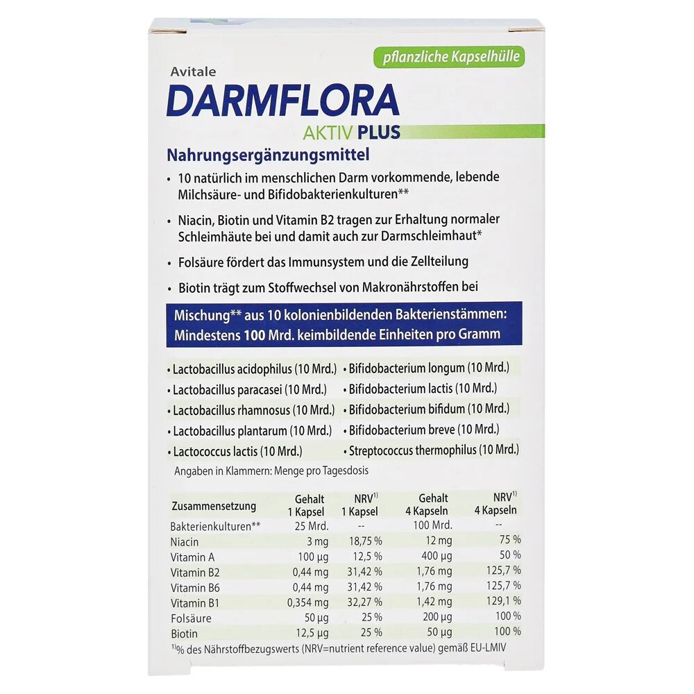 Supliment Alimentar, Avital, Darmflora Aktiv Plus, 100 Miliarde ...