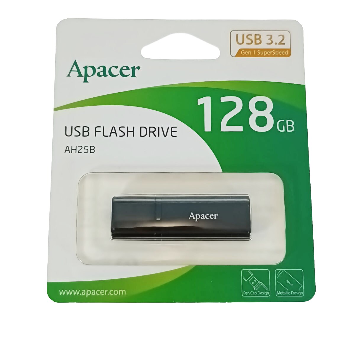 USB 3.2 памет Apacer 128Gb, AH25B, с капак, черна - eMAG.bg