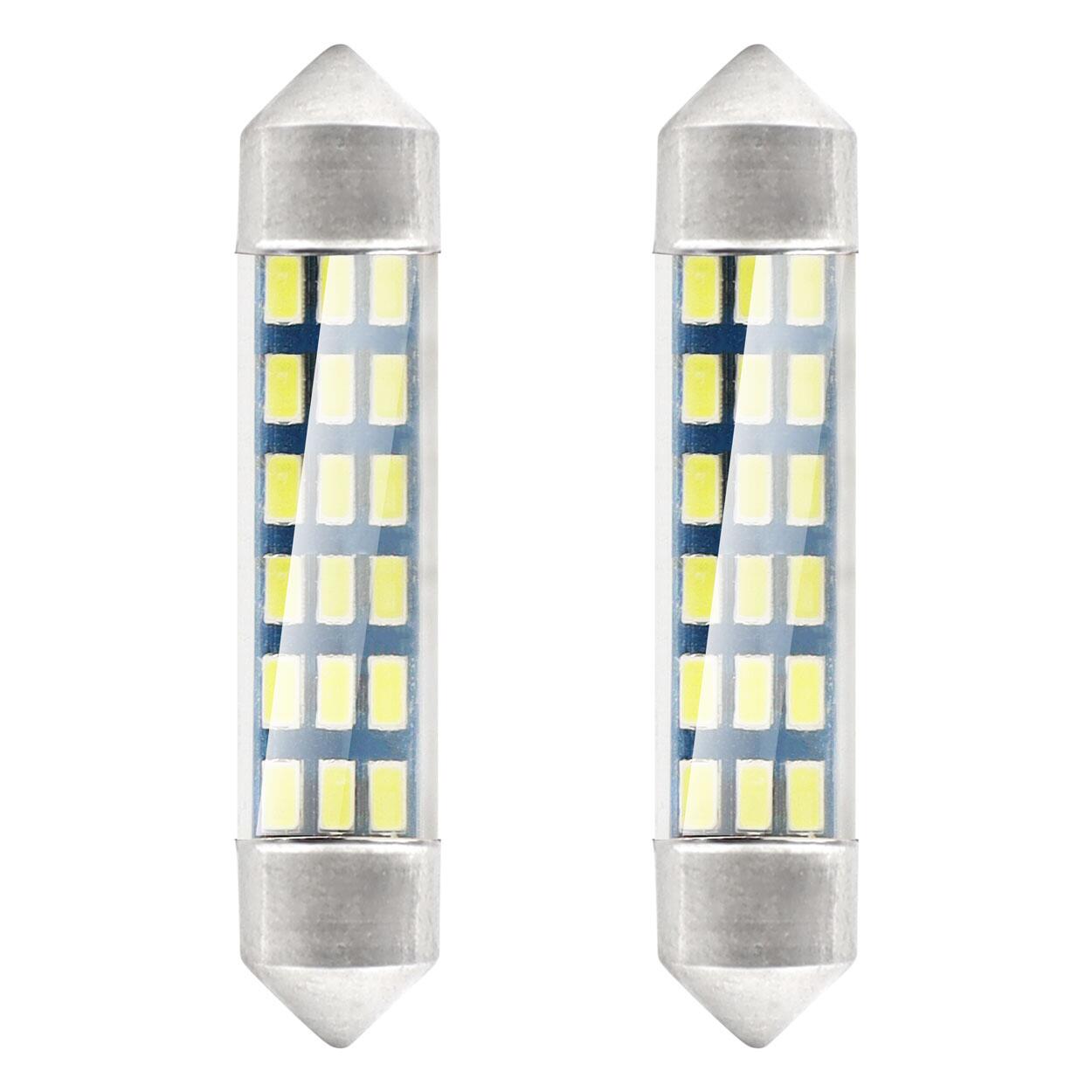 Set 2 becuri sofit 12V/C5W, 41mm, 18 LED-uri tip SMD 3014, 01092 Amio - eMAG.ro