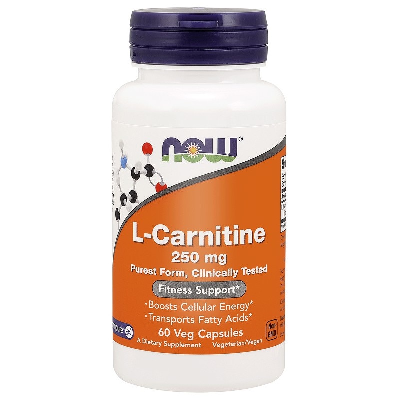 Étrend-kiegészítő L-Carnitine, Now Foods, 250mg, 60 kapszula - eMAG.hu