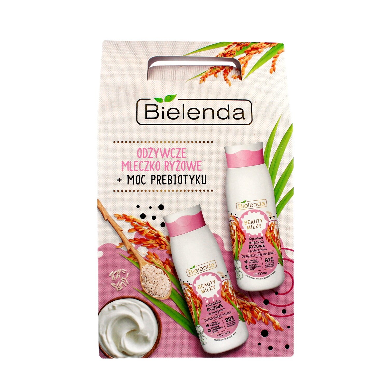 Set cadou Bielenda Beauty Milky, Lapte de dus 400 ml + Lapte de corp ...