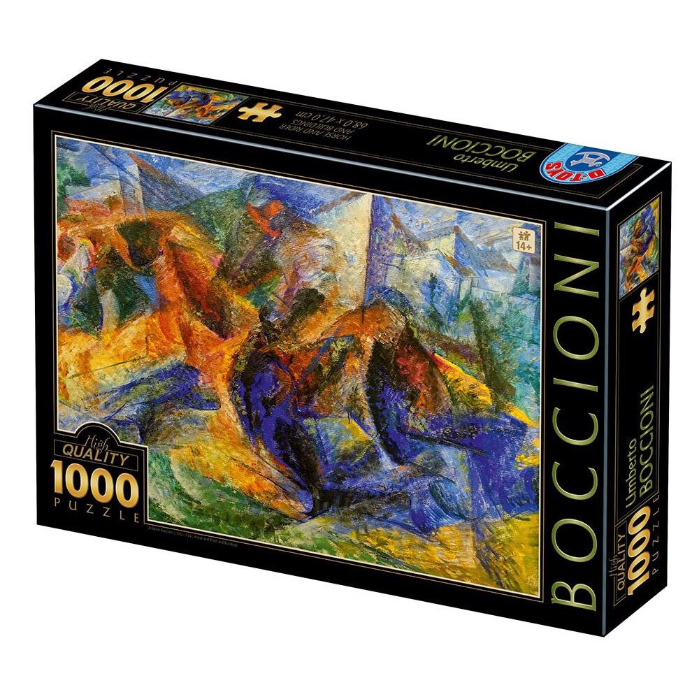 D-Toys - Puzzle Umberto Boccioni - Cladiri-calareti - 1 000 piese - eMAG.ro