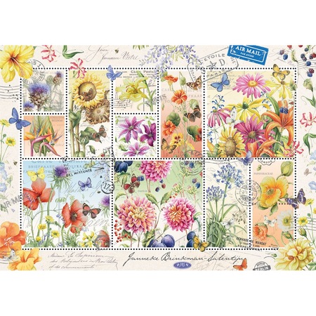 Jumbo - Puzzle Timbre de flori de vara - 1 000 piese - eMAG.ro