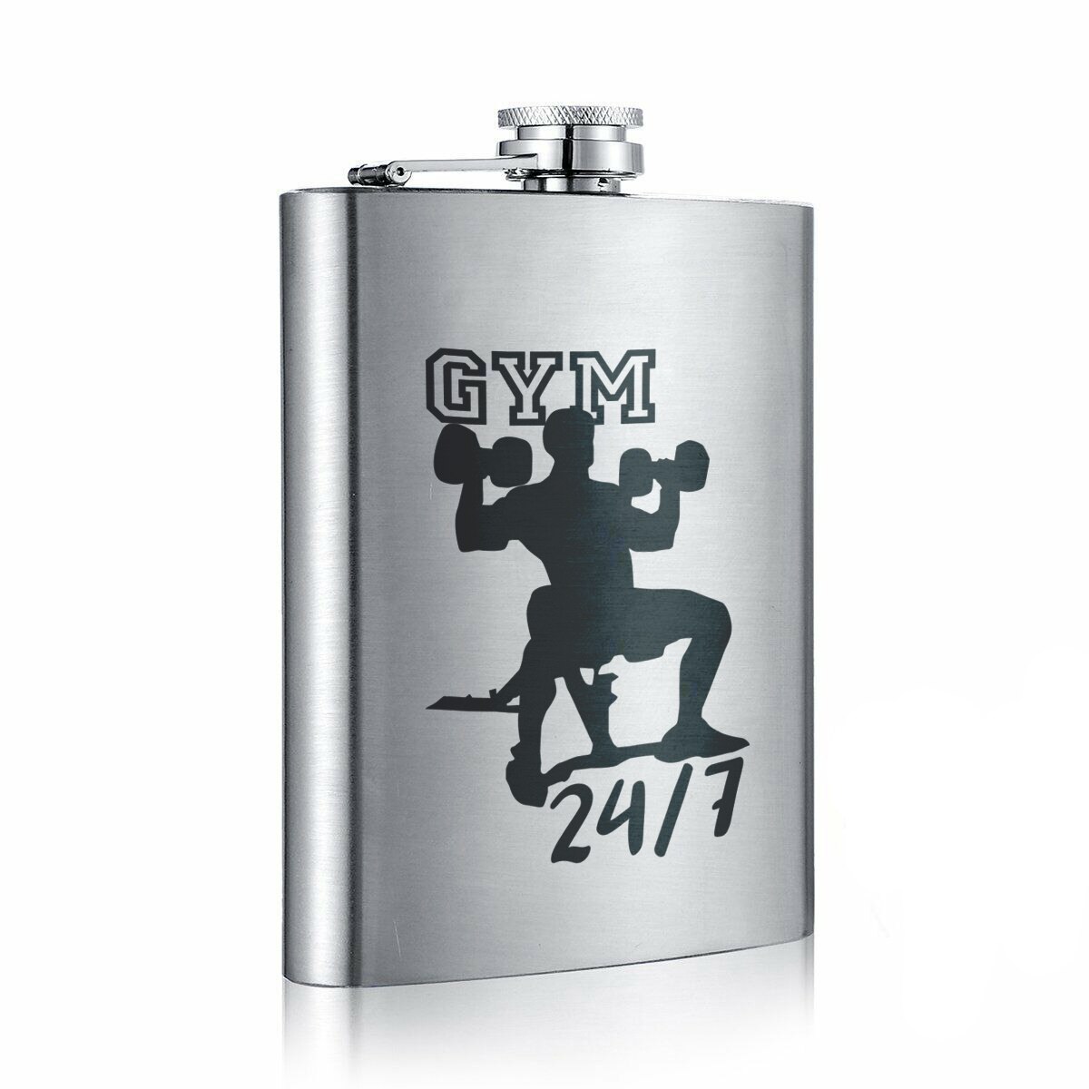 Plosca metalica, Praktikusajandekok, Inox, 240 ml, 14x9.5x2 cm ...