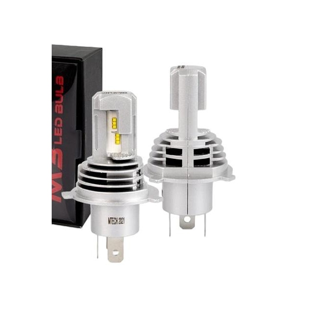 Set 2 becuri LED auto, M-Tech, H4, 24V, 6500K, 5000lm, Alb - eMAG.ro