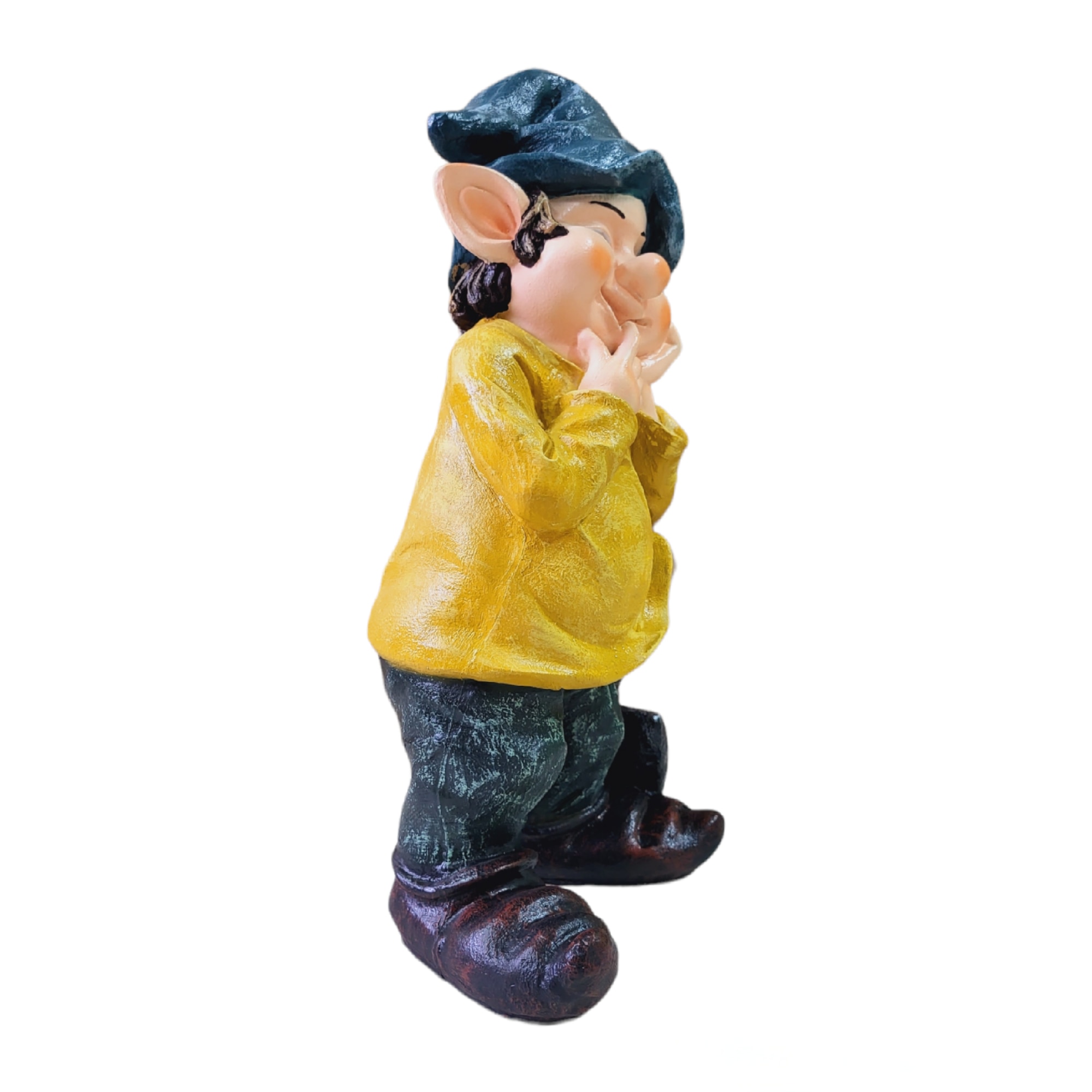 Figurina de gradina Piticul cu harlet, polystone, pictata manual ...
