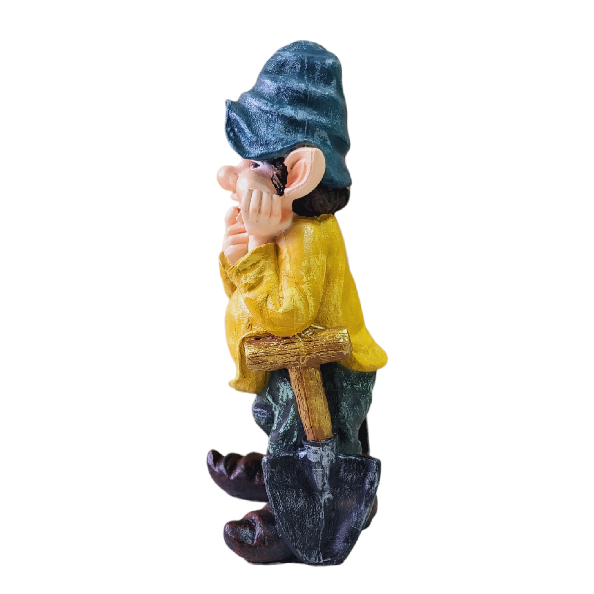 Figurina de gradina Piticul cu harlet, polystone, pictata manual ...